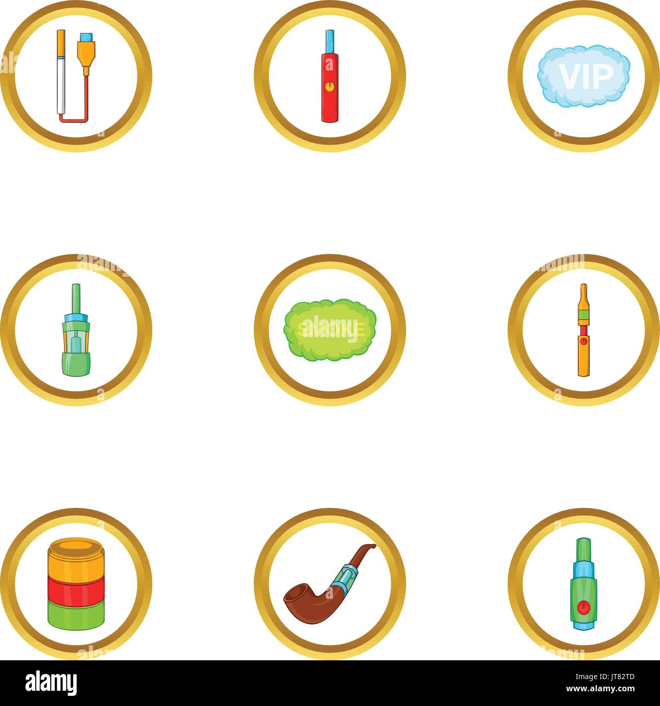 Electronic vape icon set, cartoon style Stock Vector Image & Art - Alamy