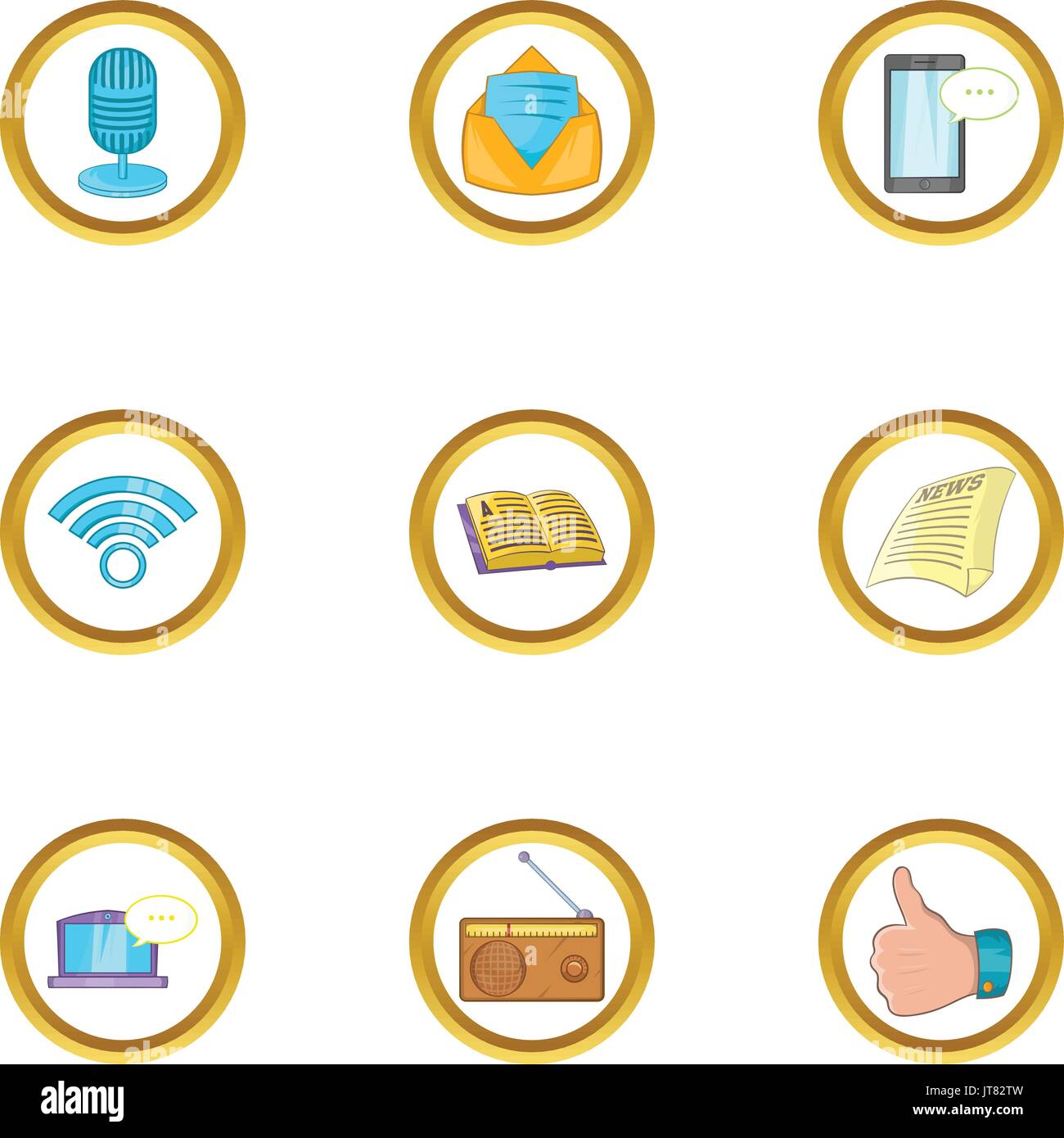 Media icon set, cartoon style Stock Vector Image & Art - Alamy