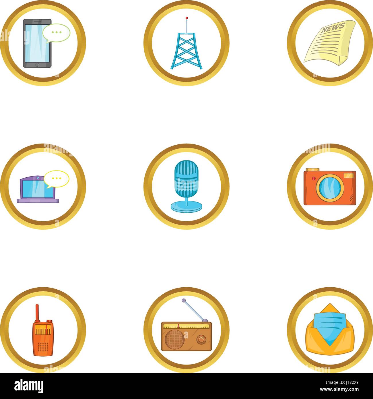 Social media icon set, cartoon style Stock Vector Image & Art - Alamy