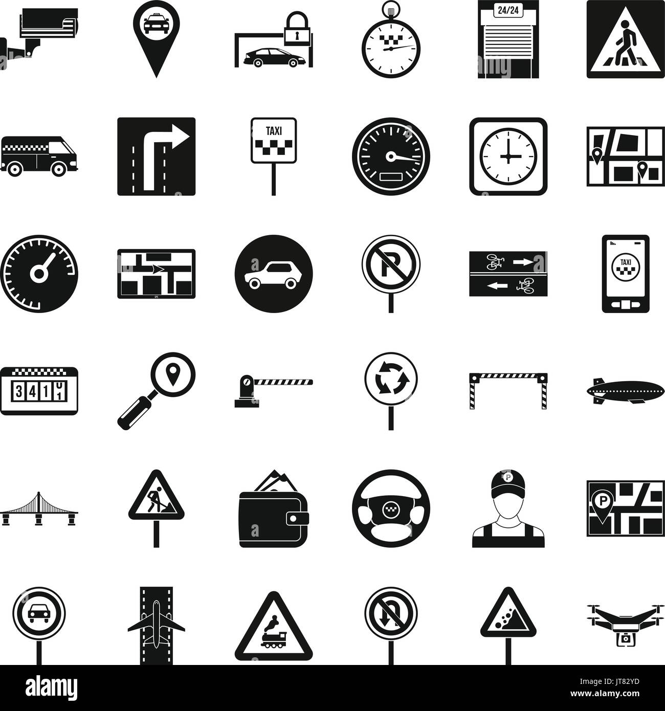 Traffic icons set, simple style Stock Vector Image & Art - Alamy