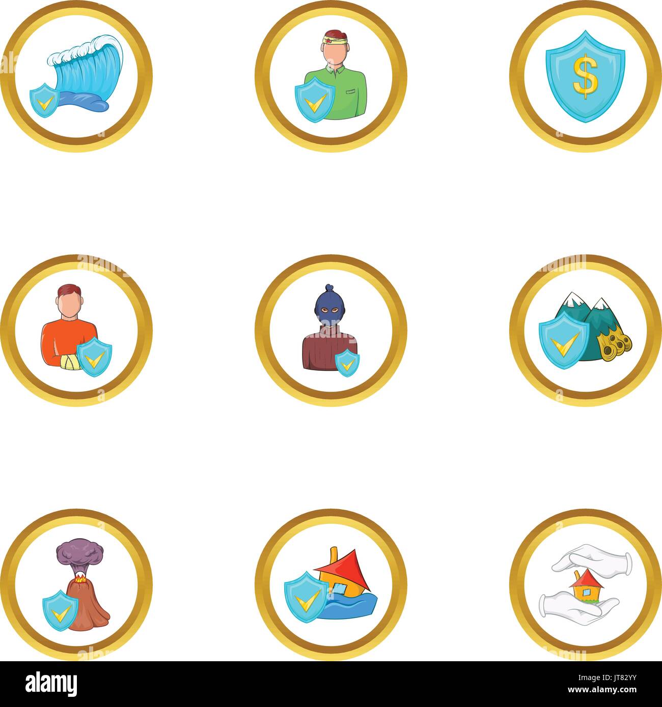 Human insurance icon set, cartoon style Stock Vector Image & Art - Alamy