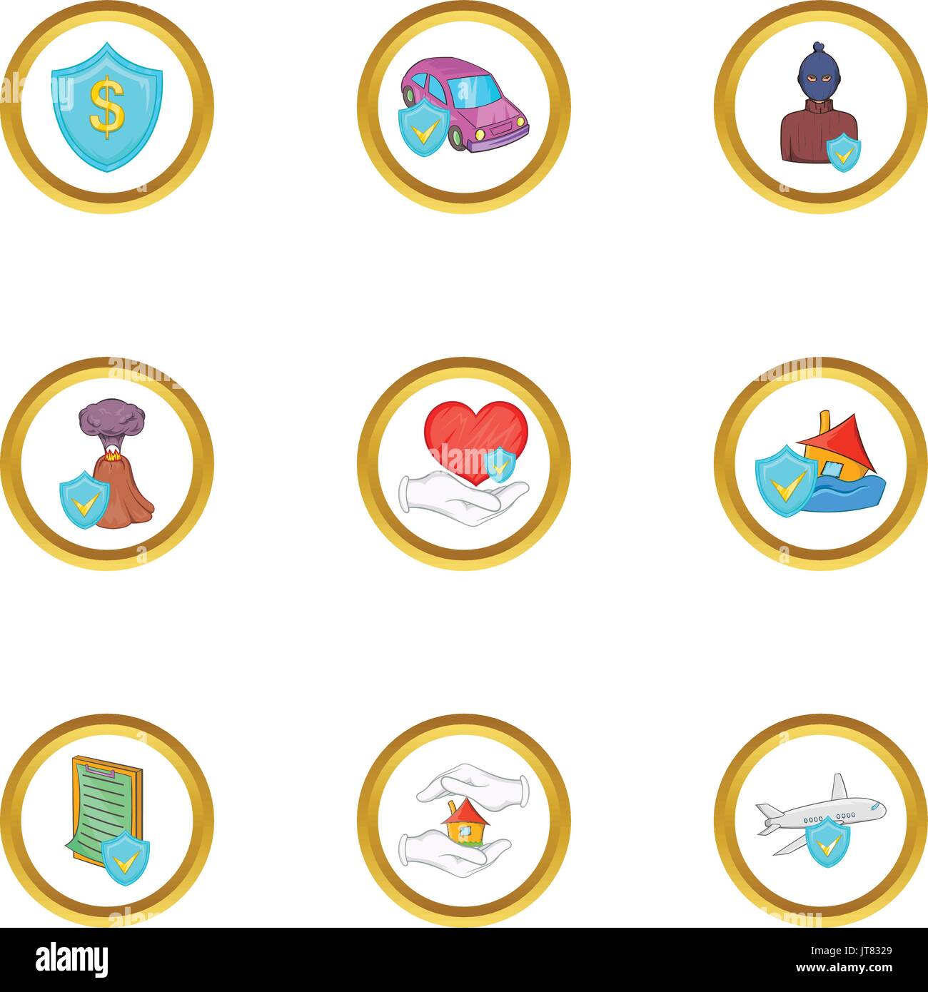 Life insurance icon set, cartoon style Stock Vector Image & Art - Alamy