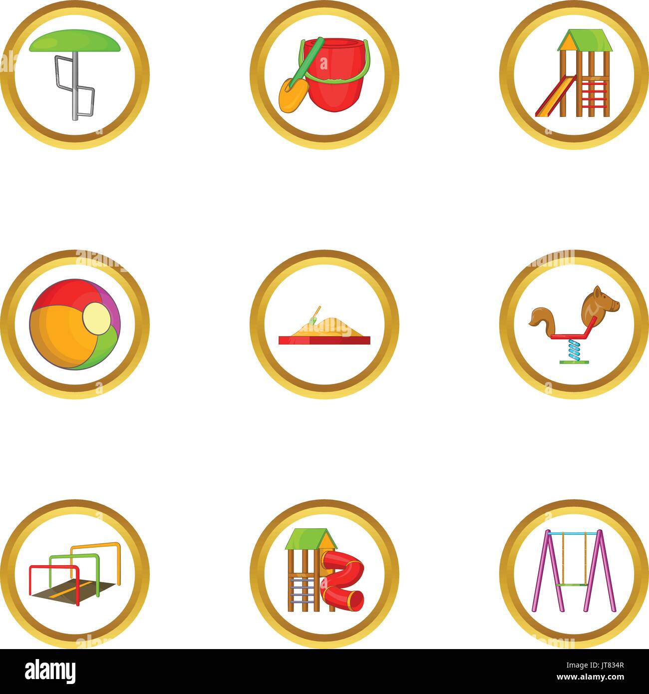 Playground icon set, cartoon style Stock Vector Image & Art - Alamy