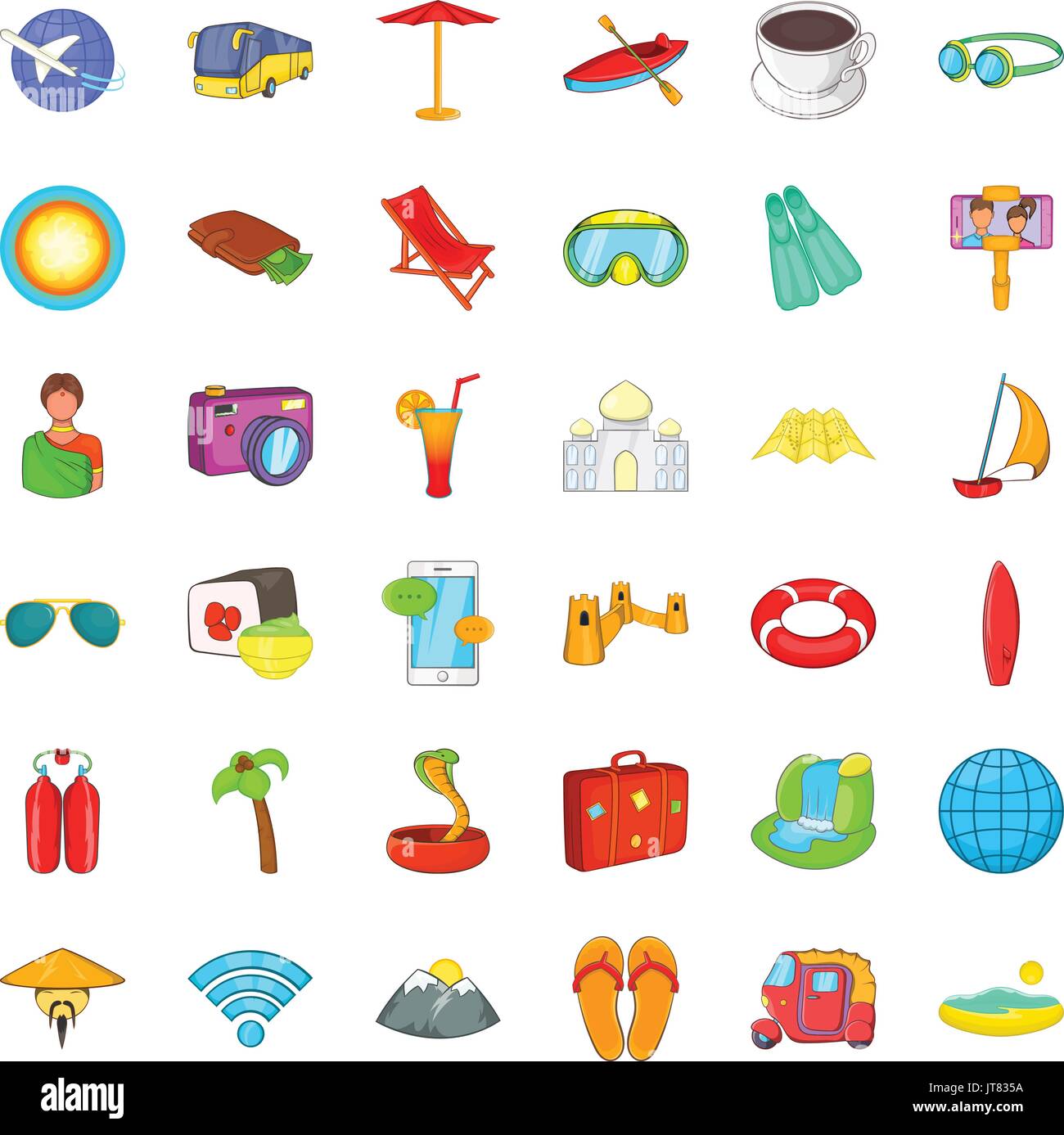 Travel icons set, cartoon style Stock Vector Image & Art - Alamy