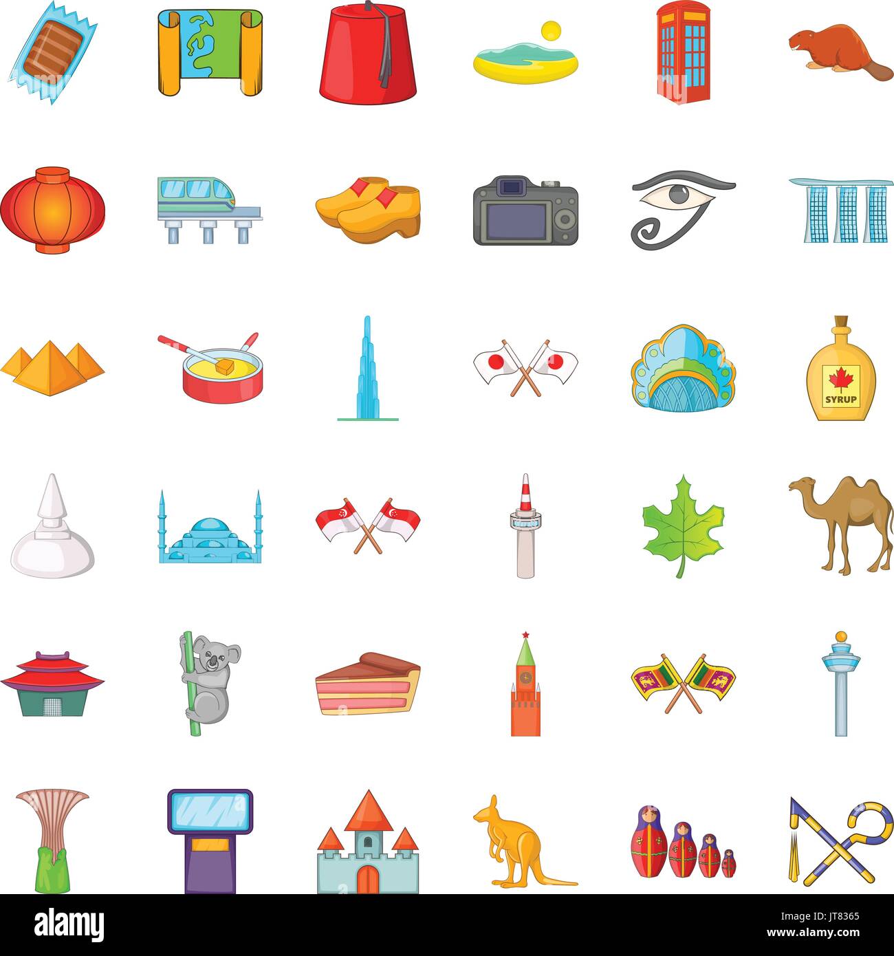 Landmark icons set, cartoon style Stock Vector Image & Art - Alamy