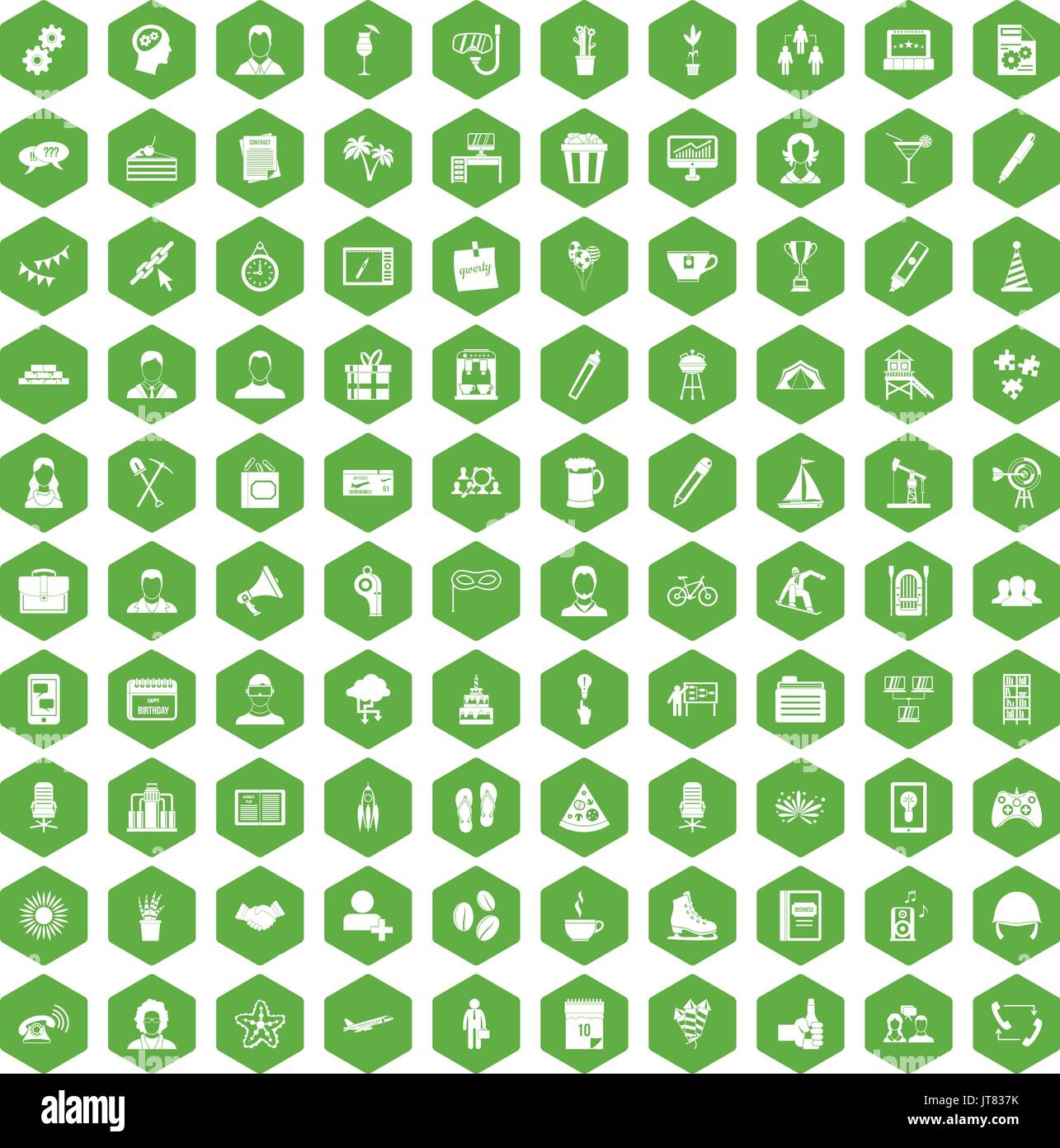 100 team building icons hexagon green Stock Vector Image & Art - Alamy