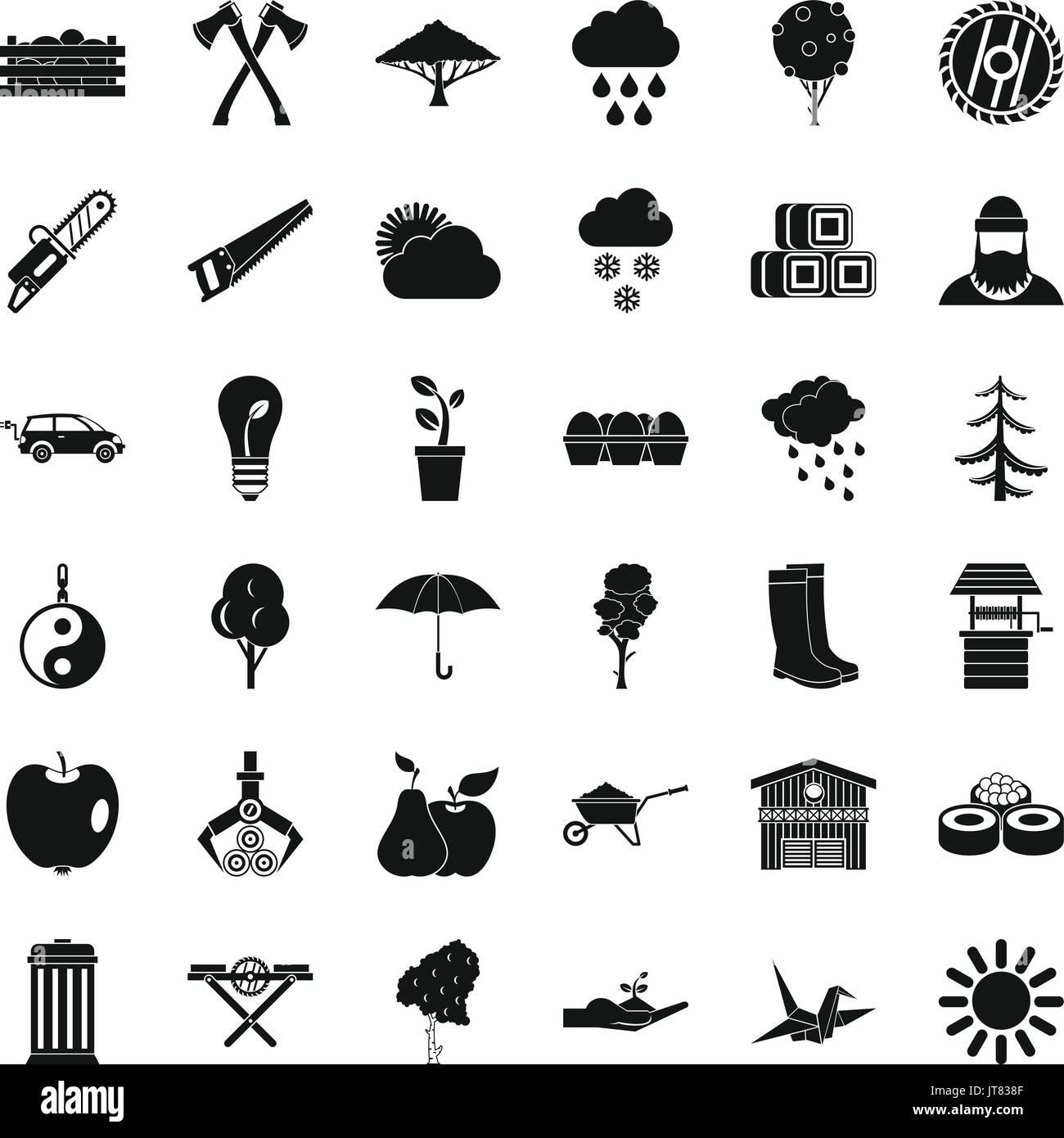 Big tree icons set, simple style Stock Vector Image & Art - Alamy