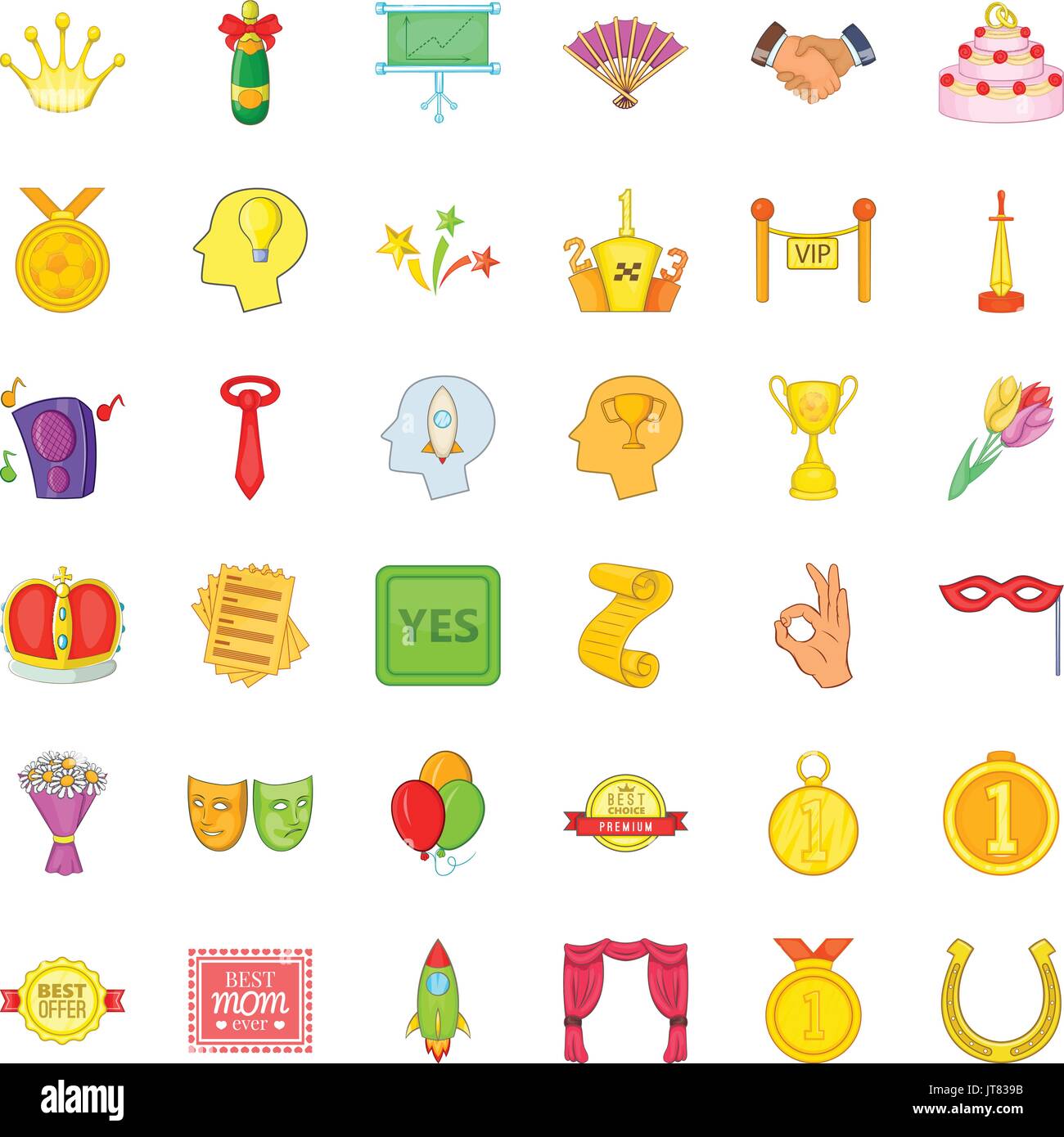 Winning icons set, cartoon style Stock Vector Image & Art - Alamy