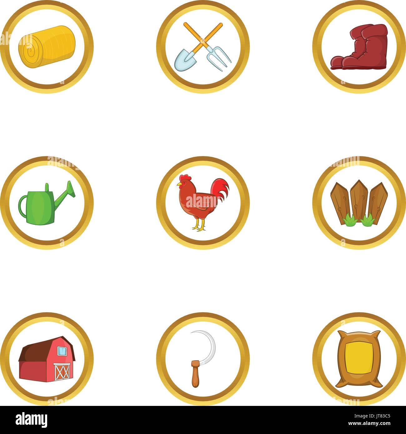Farm icon set, cartoon style Stock Vector Image & Art - Alamy