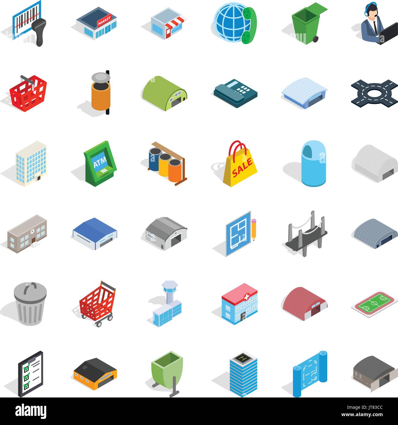 Urban icons set, isometric style Stock Vector Image & Art - Alamy