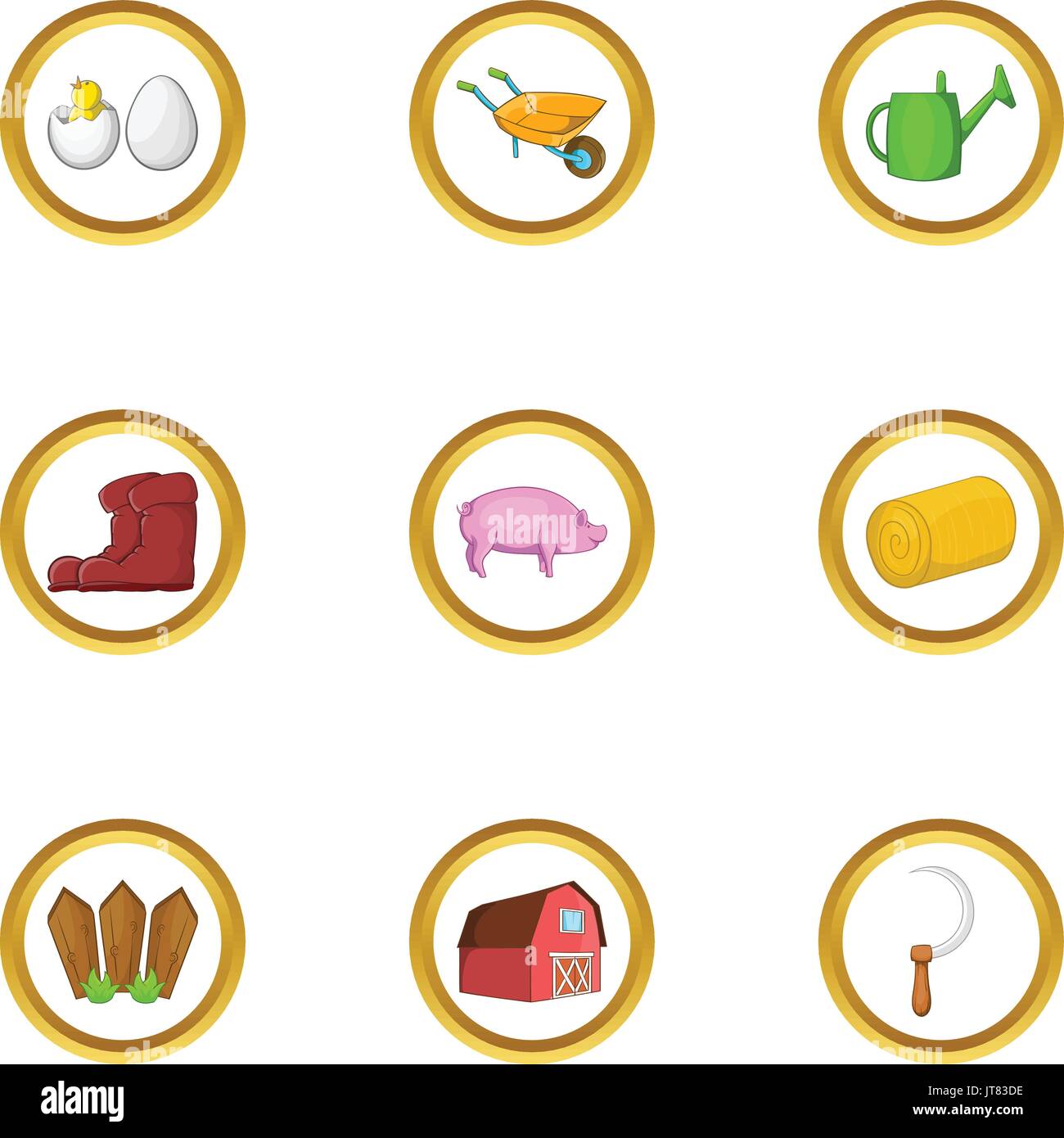 Agriculture equipment icon set, cartoon style Stock Vector Image & Art ...