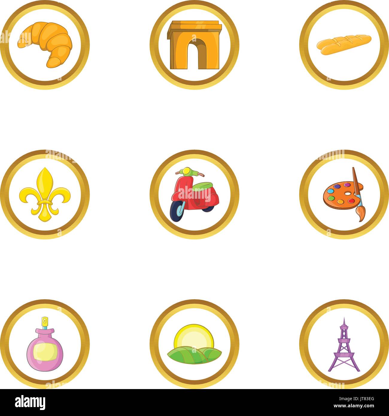 France icon set, cartoon style Stock Vector Image & Art - Alamy