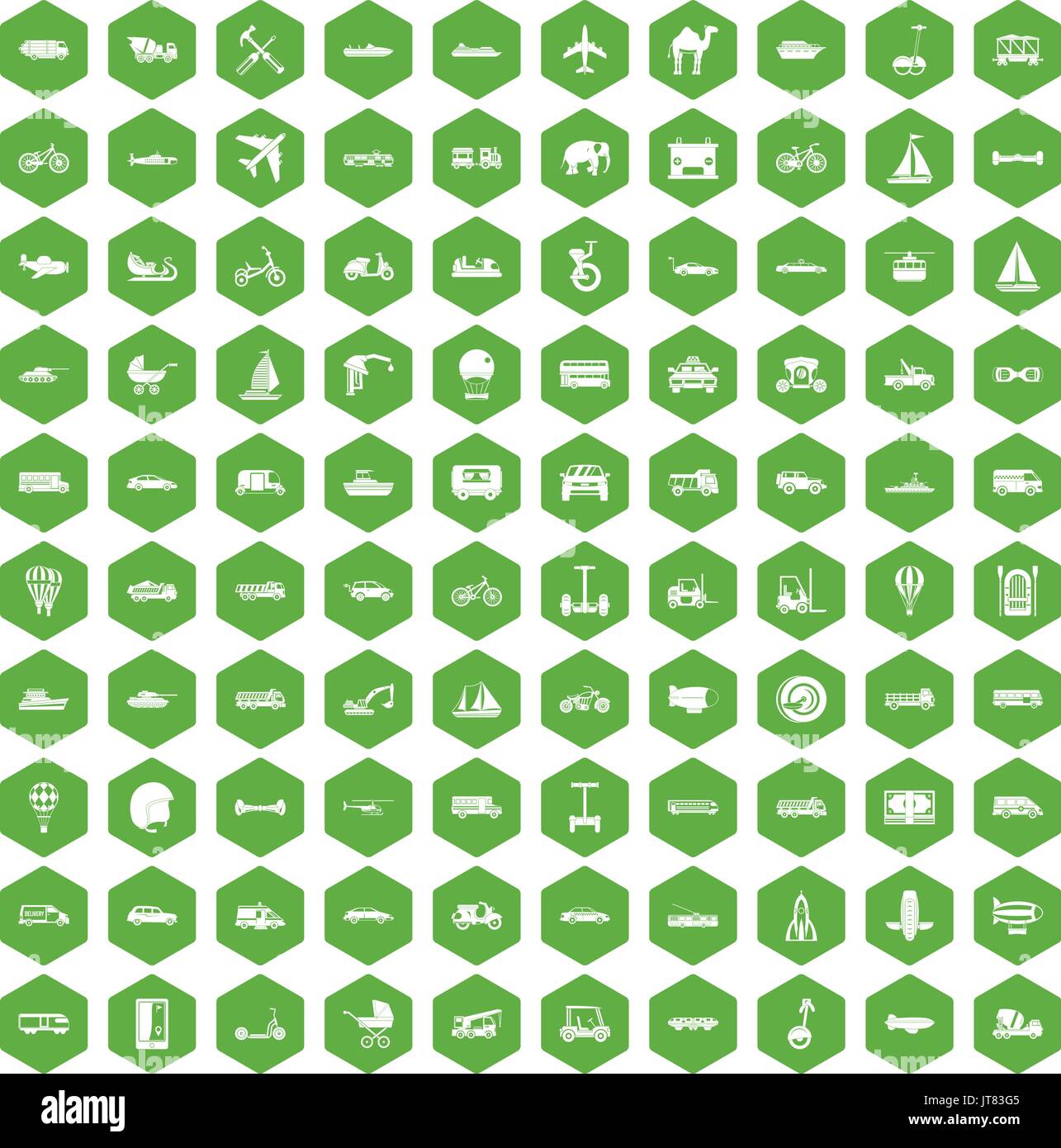 100 transport icons hexagon green Stock Vector Image & Art - Alamy