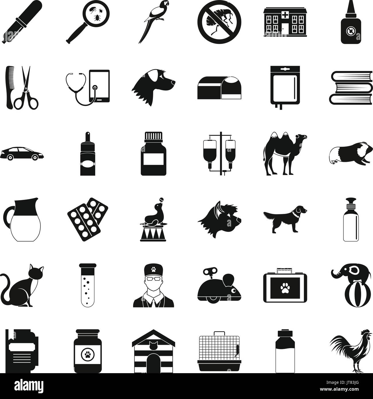 Veterinary icons set, simple style Stock Vector Image & Art - Alamy
