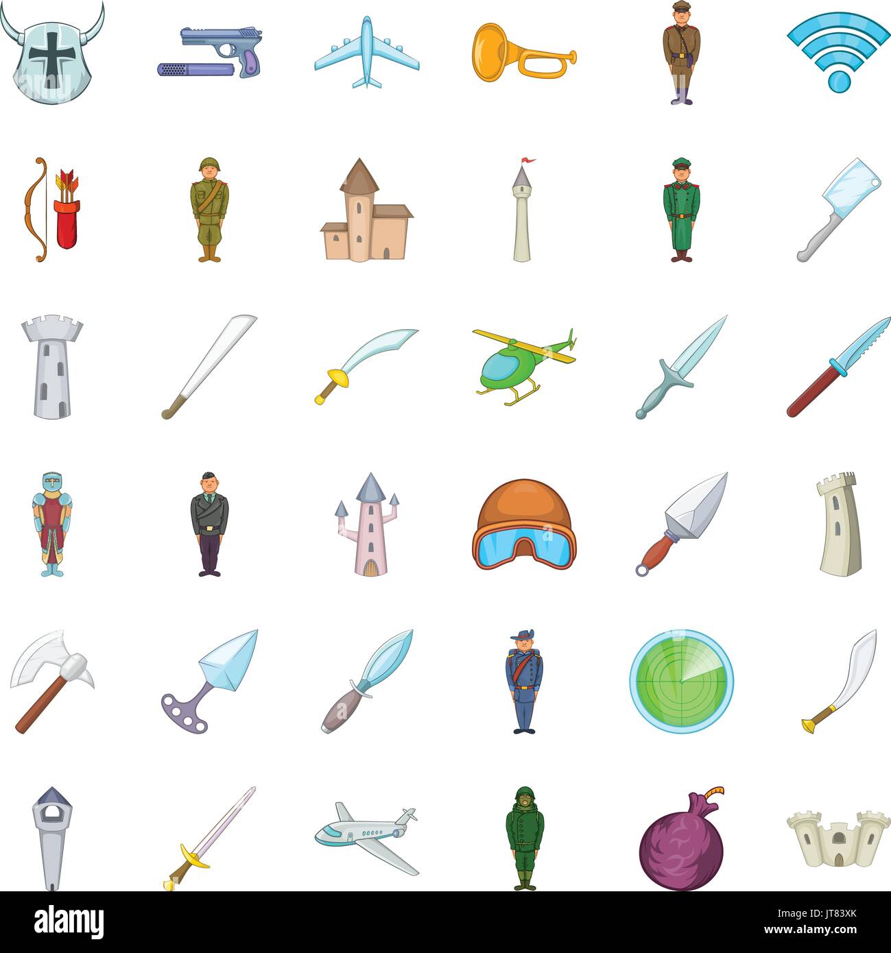 War icons set, cartoon style Stock Vector Image & Art - Alamy