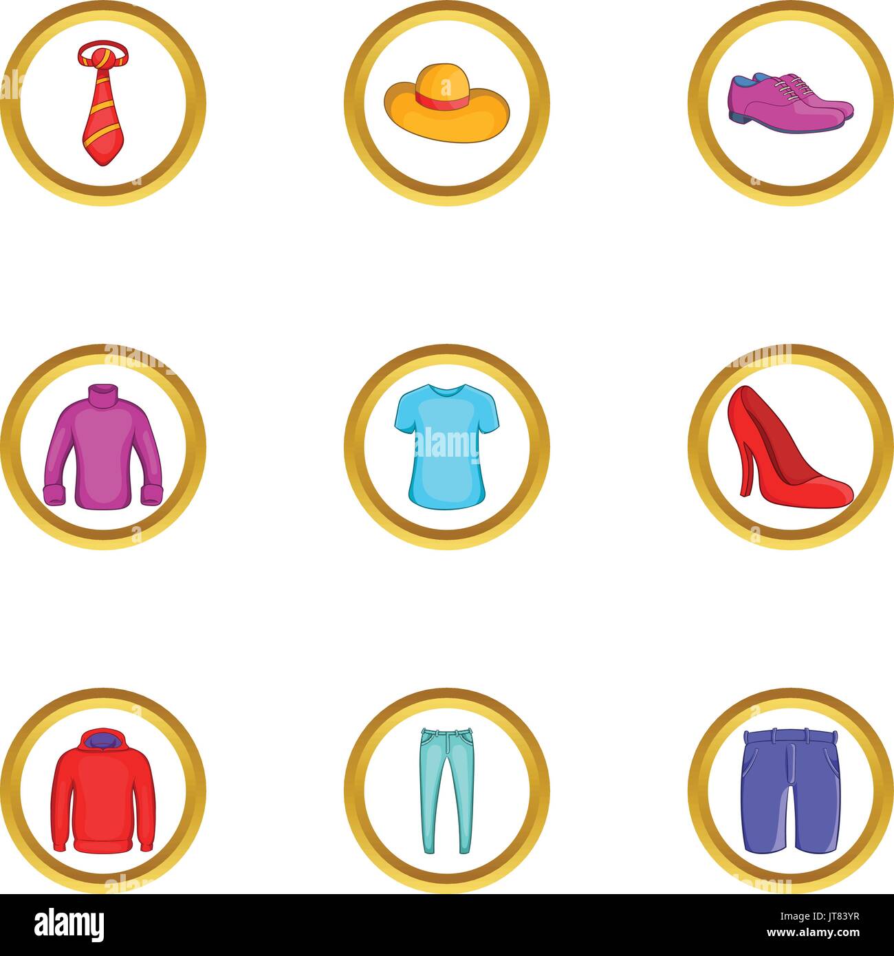 Clothes icon set, cartoon style Stock Vector Image & Art - Alamy