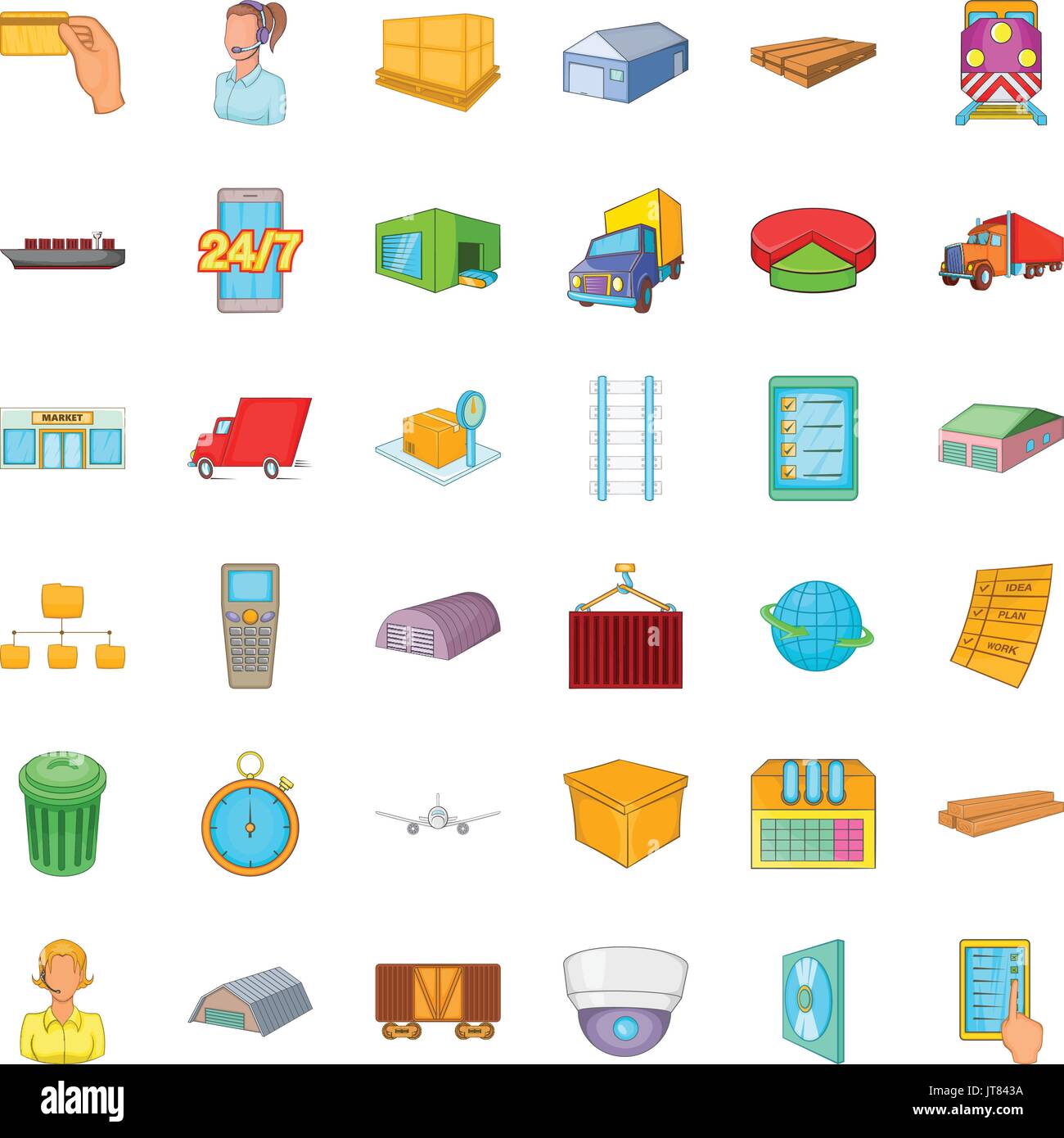 Warehouse icons set, cartoon style Stock Vector Image & Art - Alamy