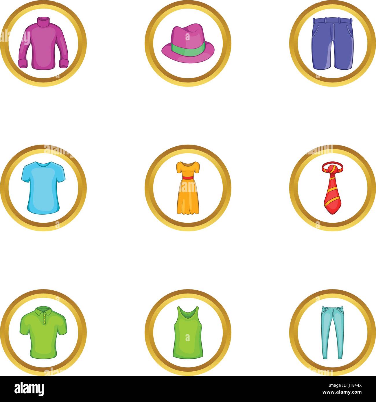 Summer clothes icon set, cartoon style Stock Vector Image & Art - Alamy