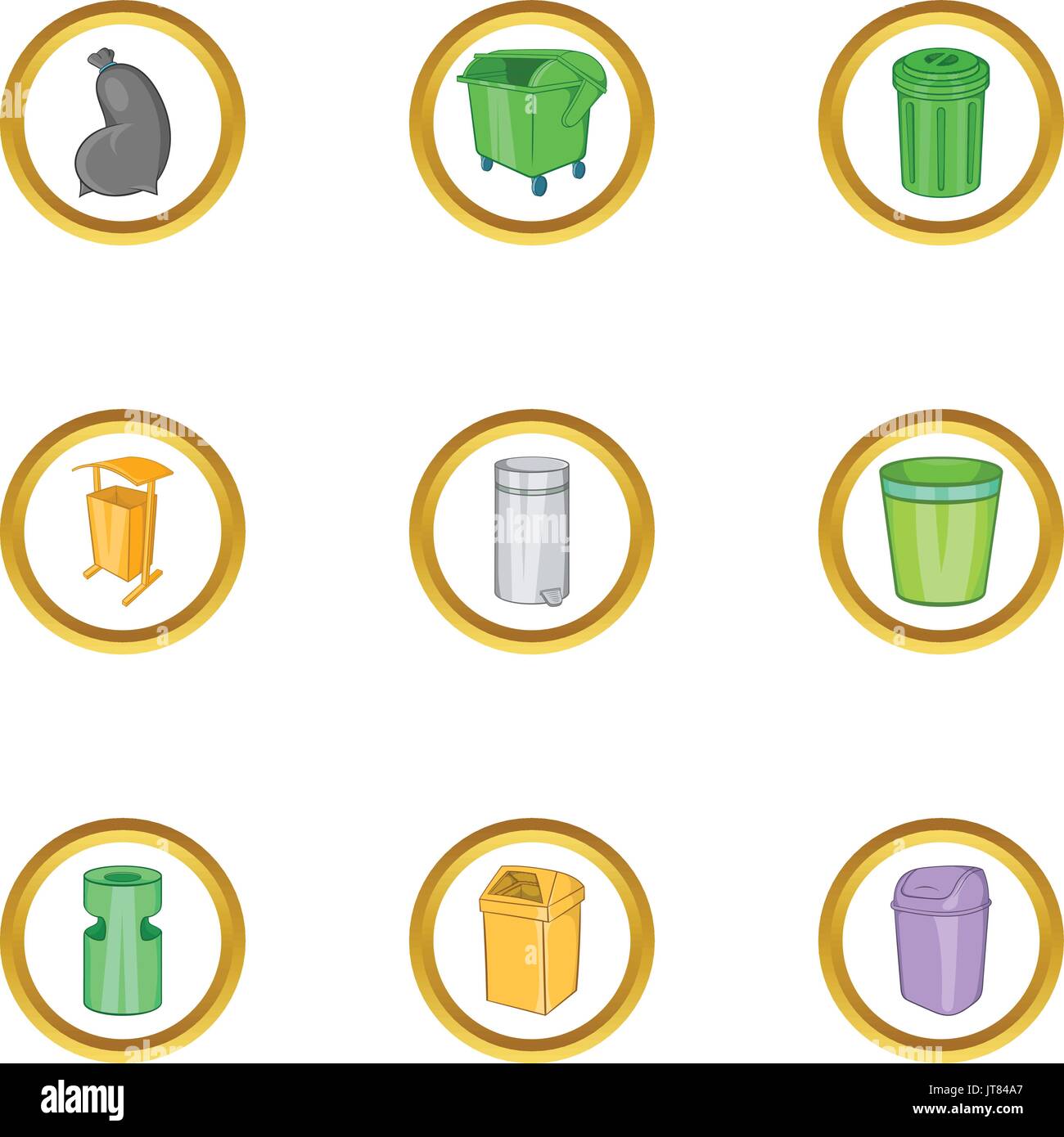 Garbage business icon set, cartoon style Stock Vector Image & Art - Alamy