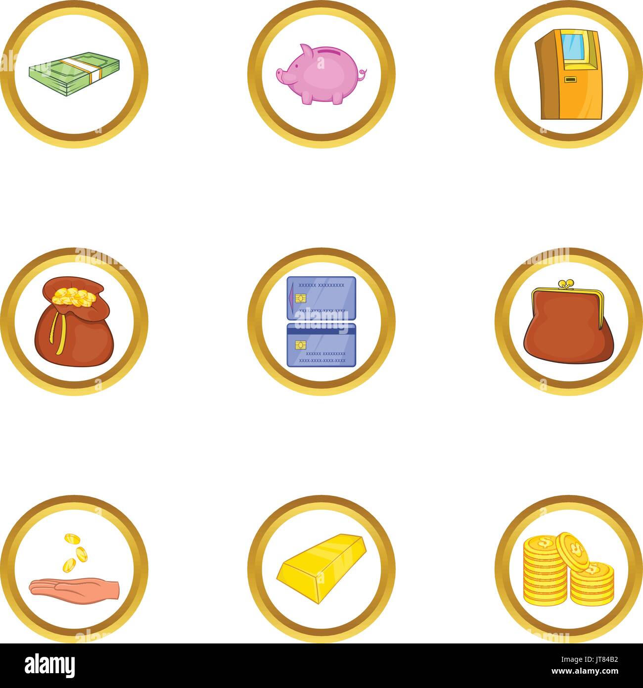 Money icon set, cartoon style Stock Vector Image & Art - Alamy
