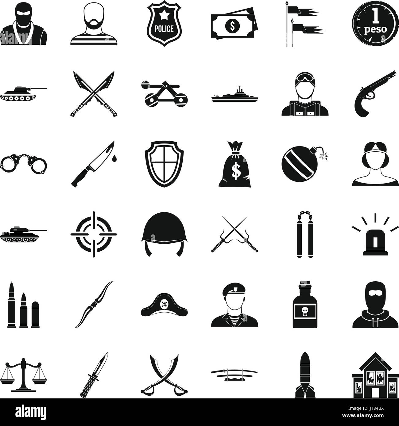 Weapon icons set, simple style Stock Vector Image & Art - Alamy