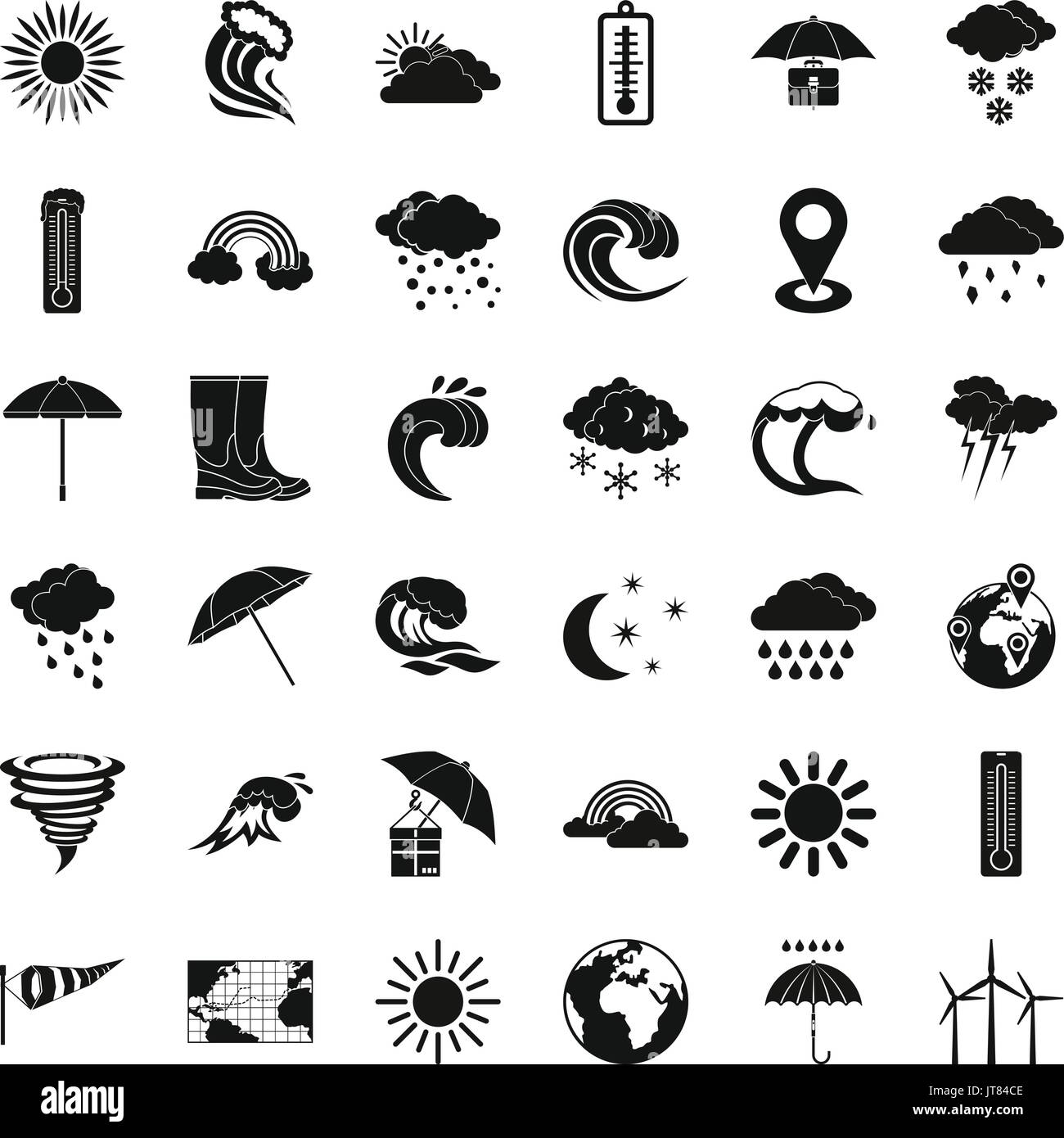 Weather icons set, simple style Stock Vector Image & Art - Alamy