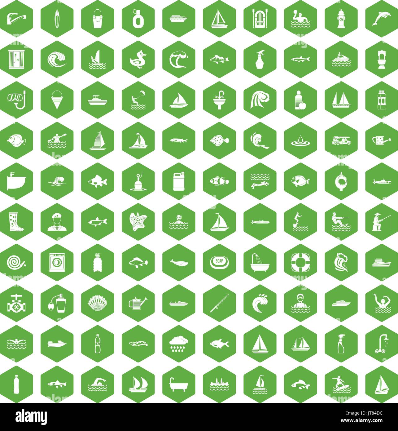 100 water icons hexagon green Stock Vector Image & Art - Alamy