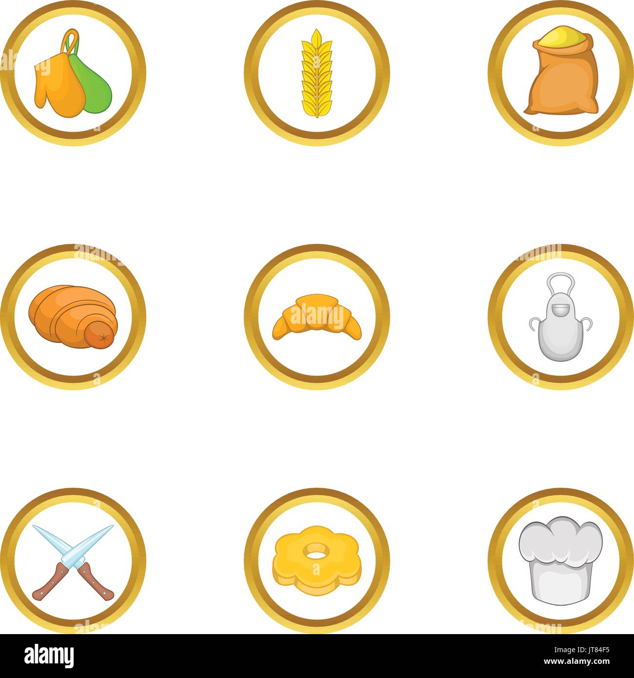 Bakery icon set, cartoon style Stock Vector Image & Art - Alamy