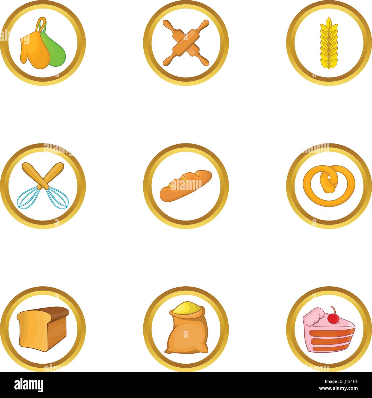 Bakery business icon set, cartoon style Stock Vector Image & Art - Alamy