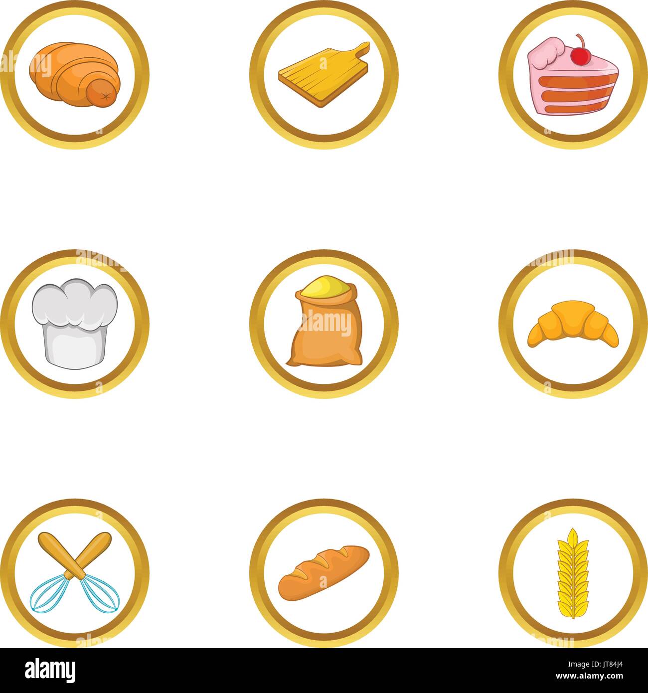 Home bakery icon set, cartoon style Stock Vector Image & Art - Alamy