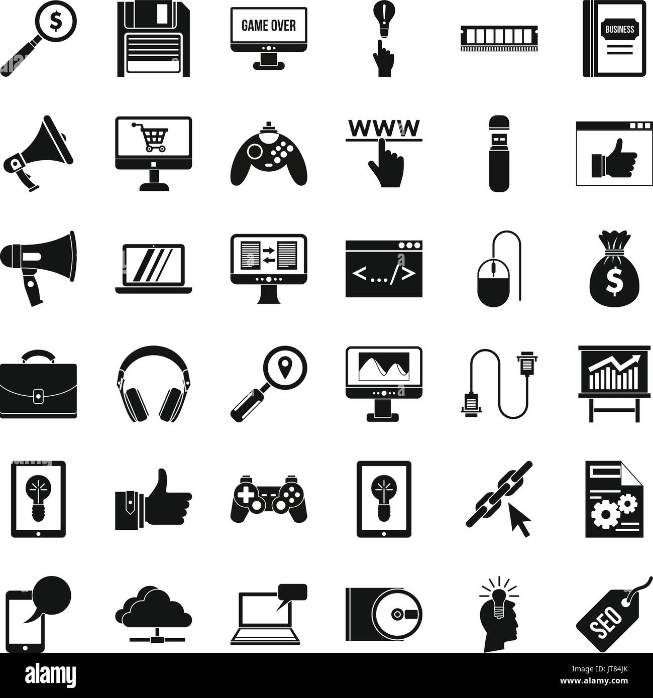 Web mobile icons set, simple style Stock Vector Image & Art - Alamy