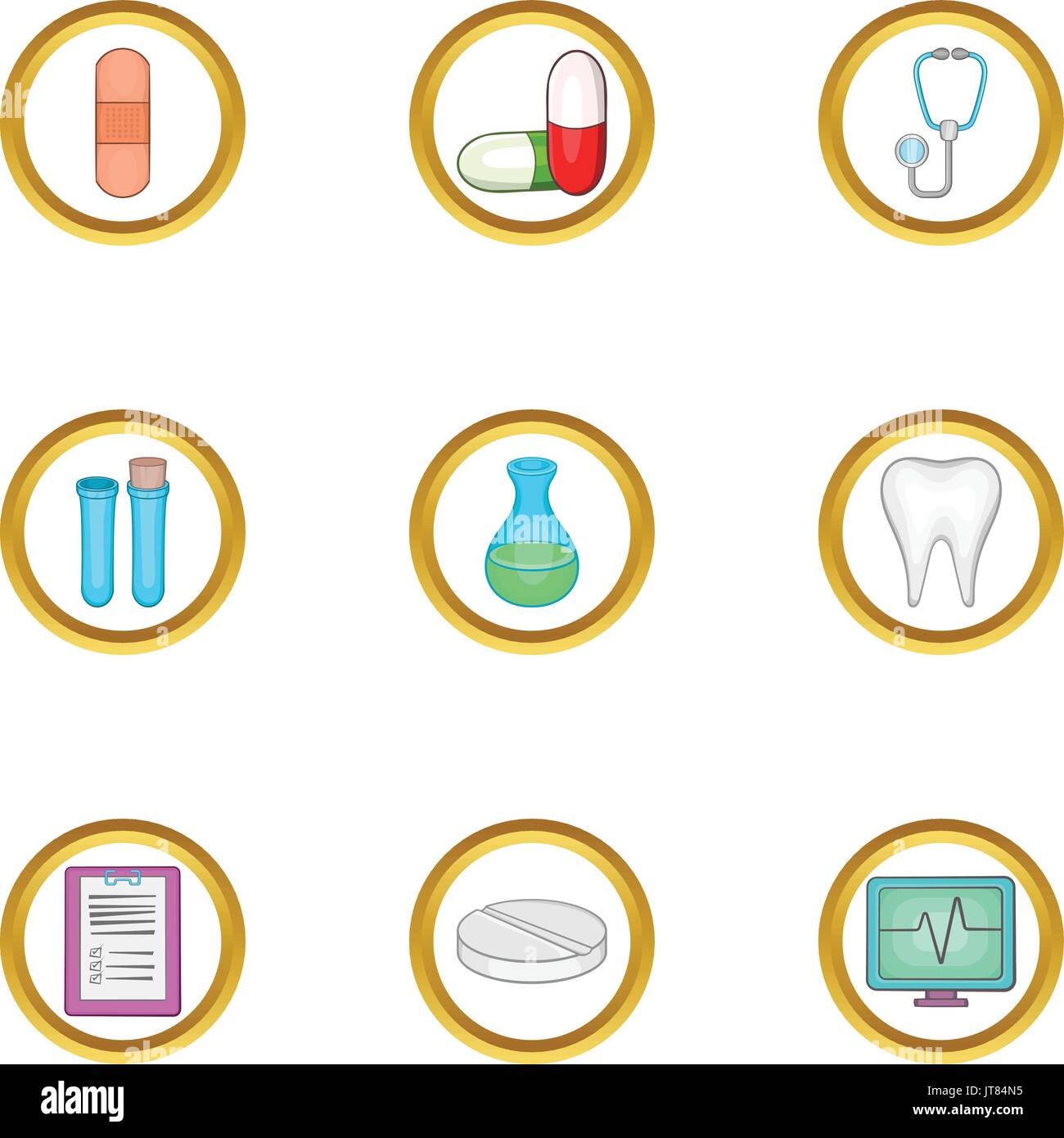Medicine icon set, cartoon style Stock Vector Image & Art - Alamy