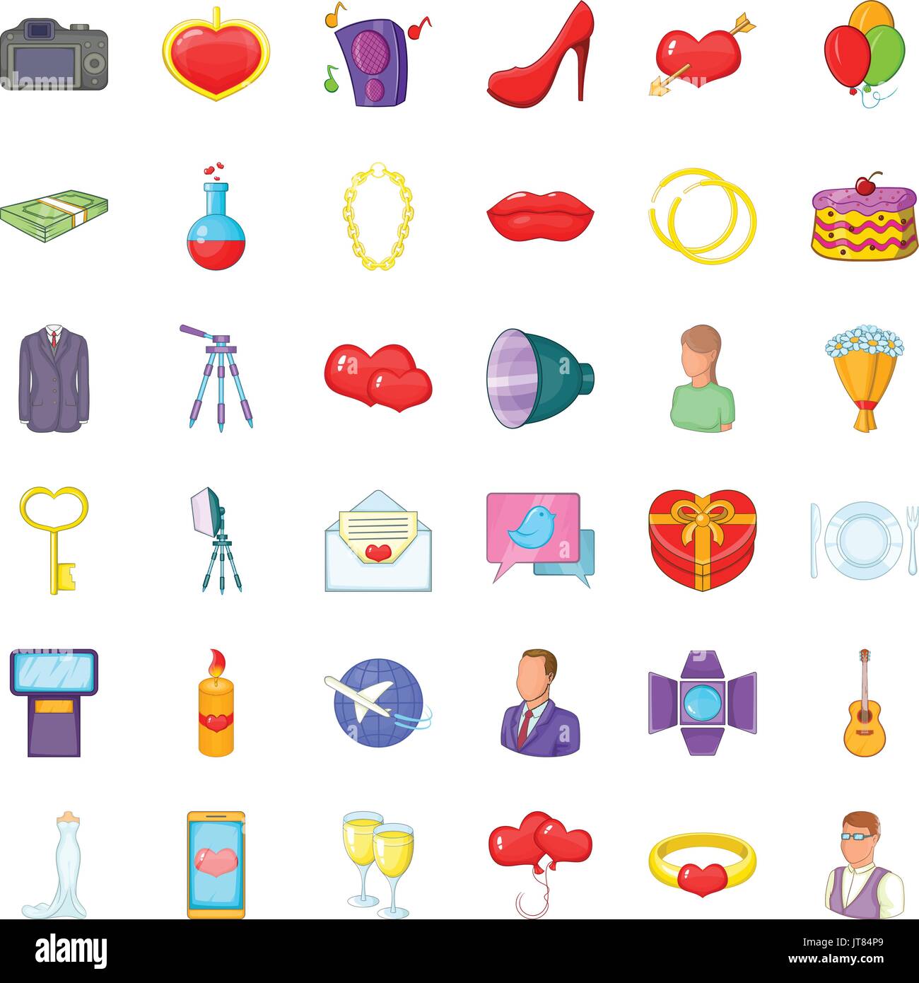 Wedding icons set, cartoon style Stock Vector Image & Art - Alamy
