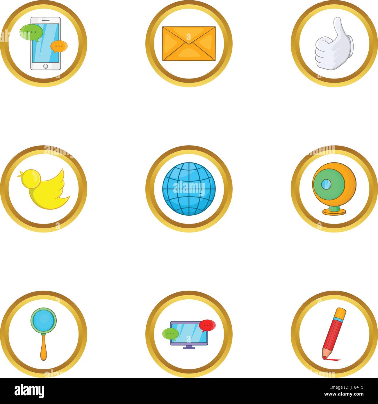 Internet icon set, cartoon style Stock Vector Image & Art - Alamy