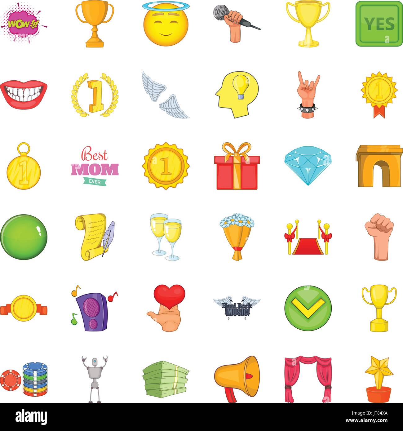Winning icons set, cartoon style Stock Vector Image & Art - Alamy