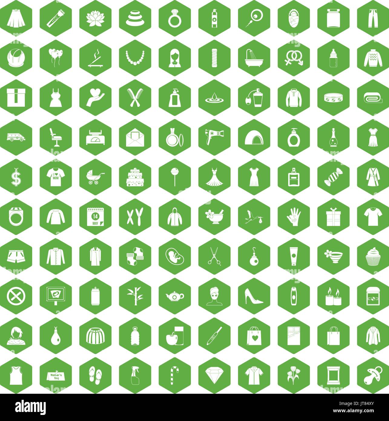 100 woman icons hexagon green Stock Vector Image & Art - Alamy