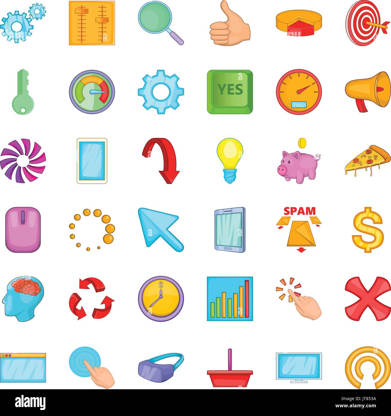 Work flow icons set, cartoon style Stock Vector Image & Art - Alamy