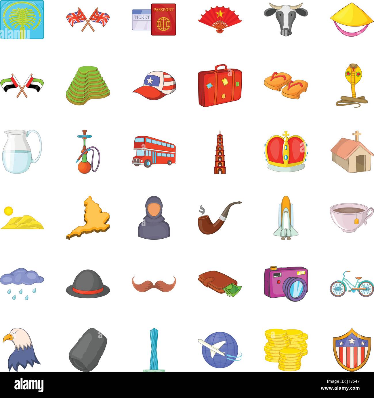 World tour icons set, cartoon style Stock Vector Image & Art - Alamy