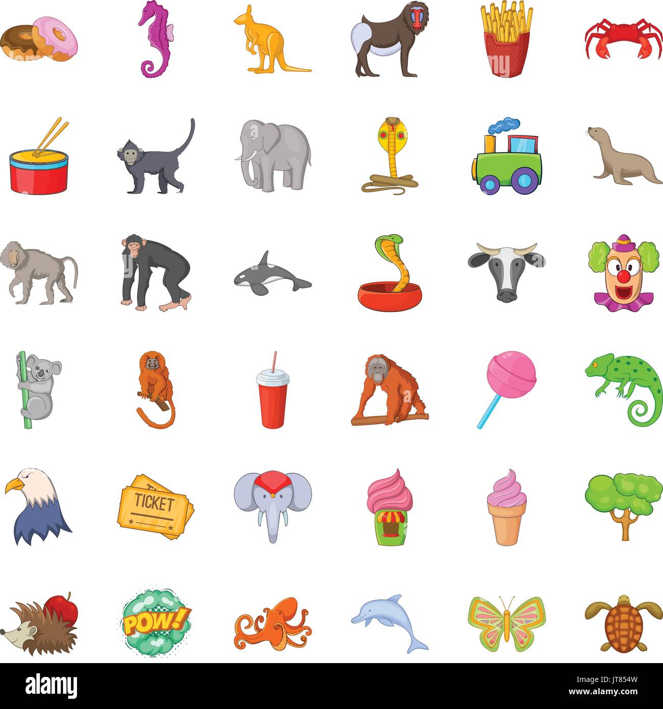 Zoo icons set, cartoon style Stock Vector Image & Art - Alamy
