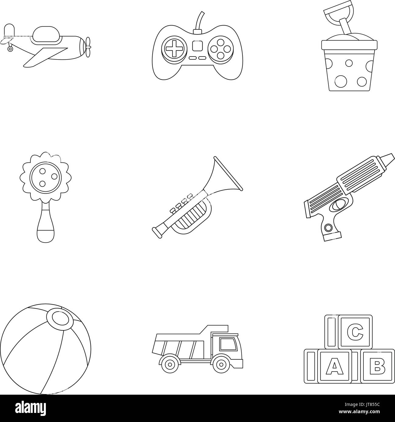 Toy icon set, outline style Stock Vector Image & Art - Alamy