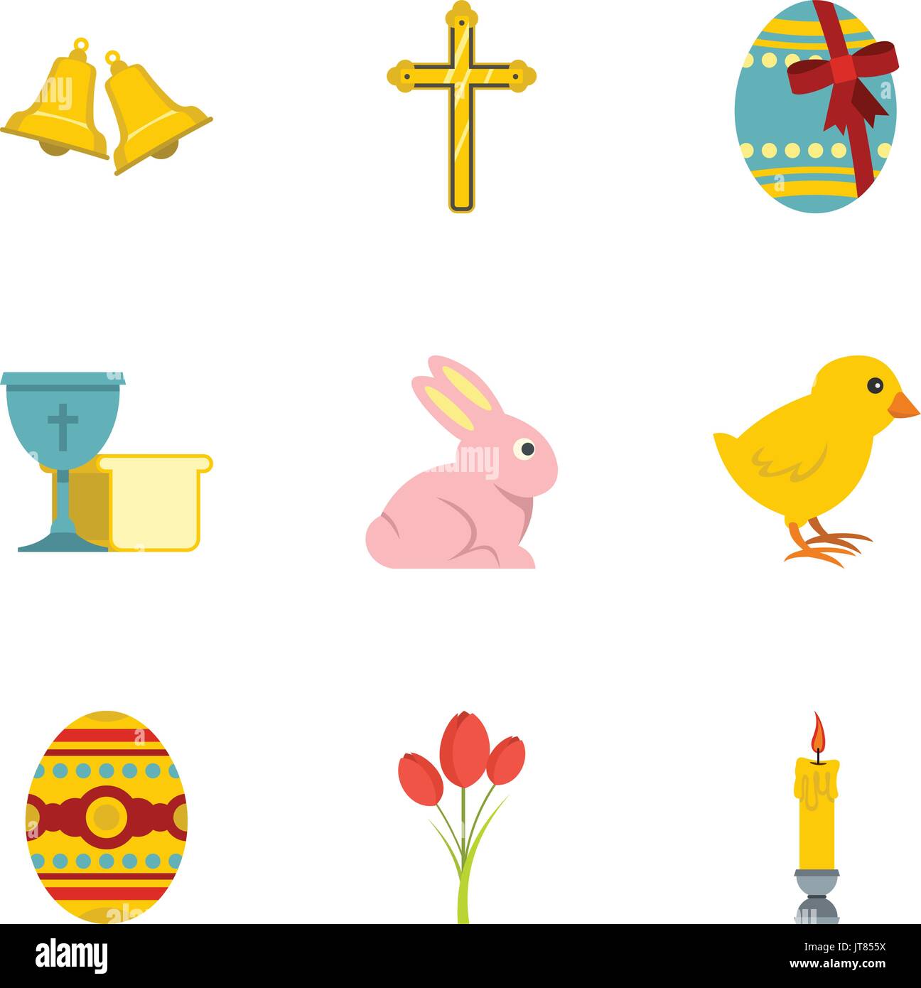 Happy Easter icon set, flat style Stock Vector Image & Art - Alamy