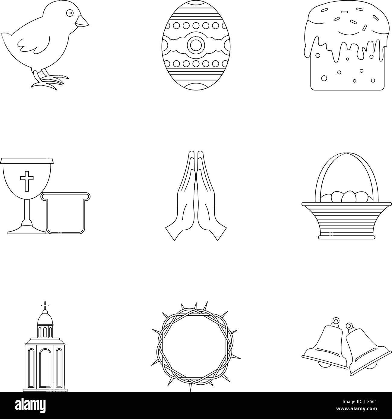 Easter icon set, outline style Stock Vector Image & Art - Alamy