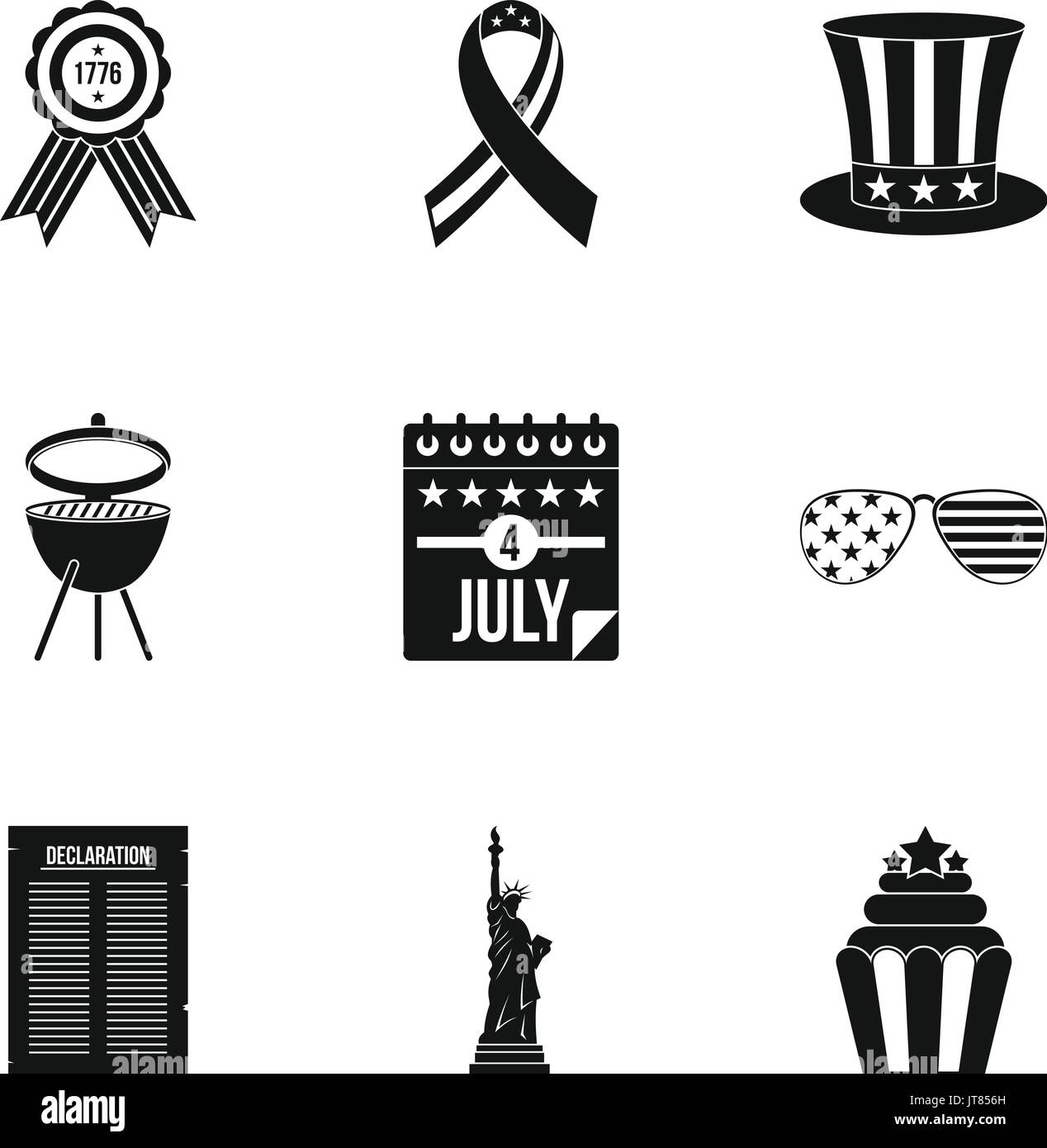 USA independence day icon set, simple style Stock Vector Image & Art ...