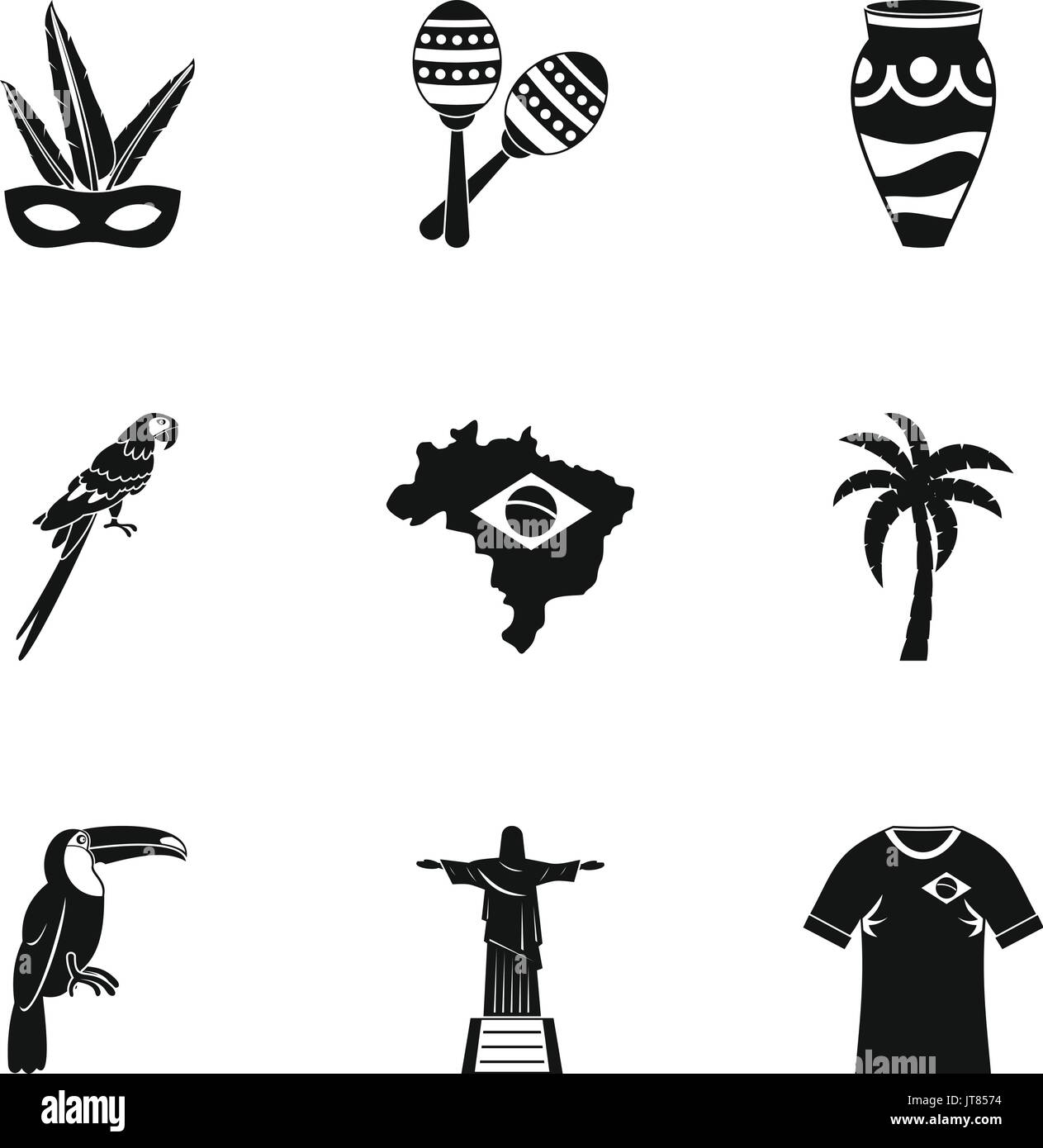 Brazil country icon set, simple style Stock Vector Image & Art - Alamy