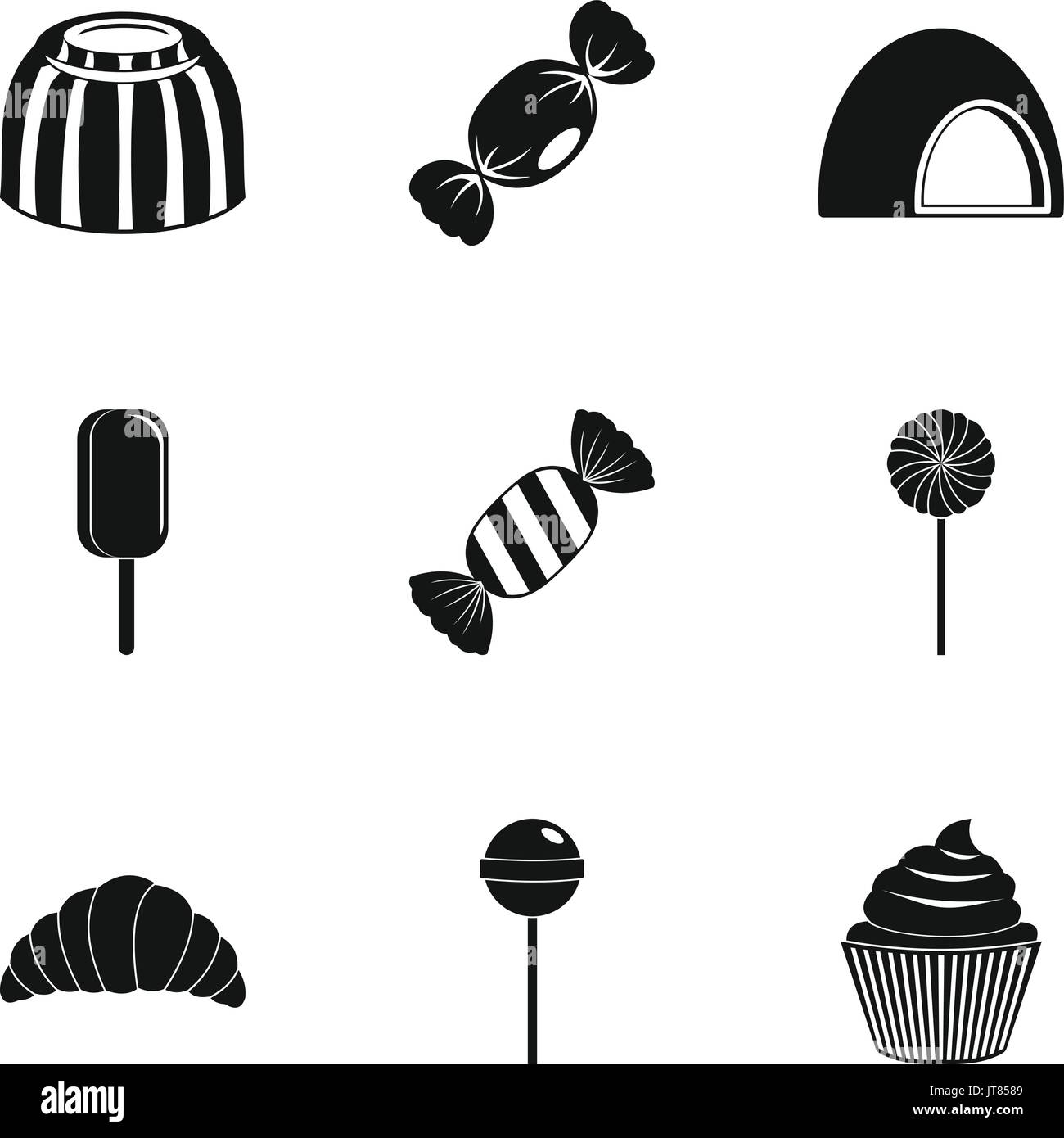 Sweet desserts icon set, simple style Stock Vector Image & Art - Alamy