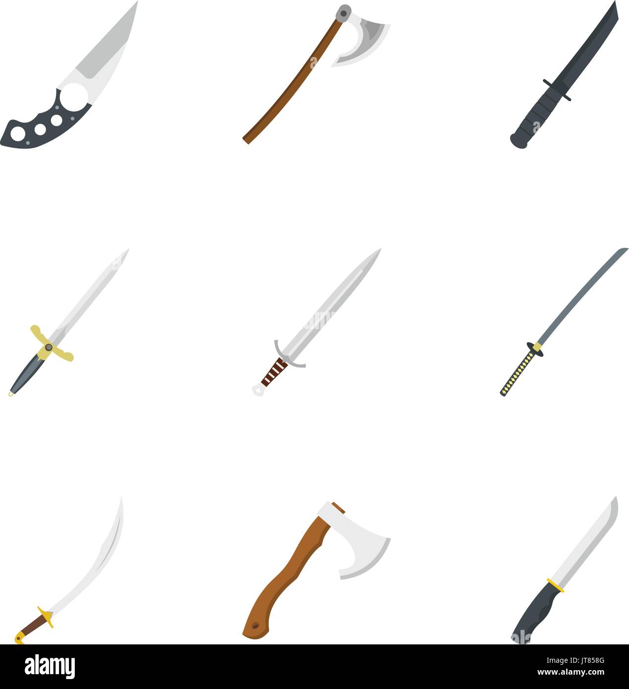 Cold weapon icon set, flat style Stock Vector Image & Art - Alamy