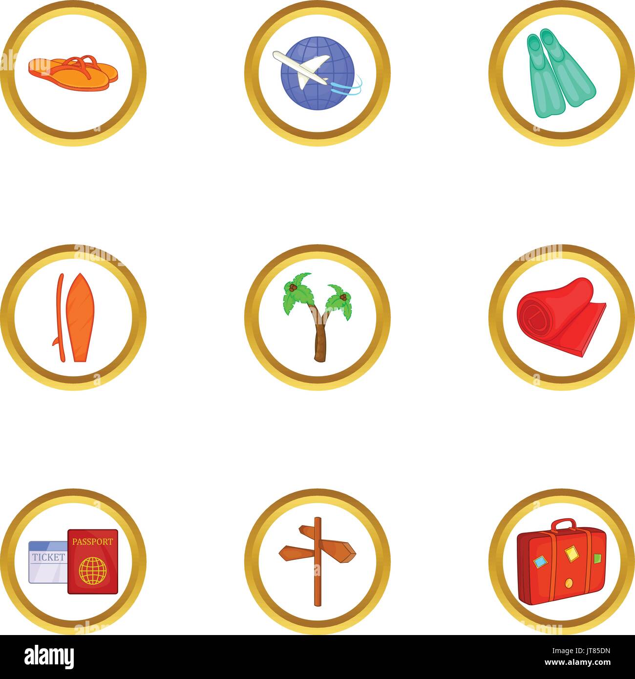 World tour icons set, cartoon style Stock Vector Image & Art - Alamy