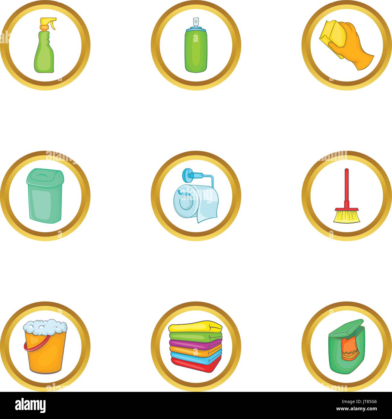 Cleaning icons set, cartoon style Stock Vector Image & Art - Alamy