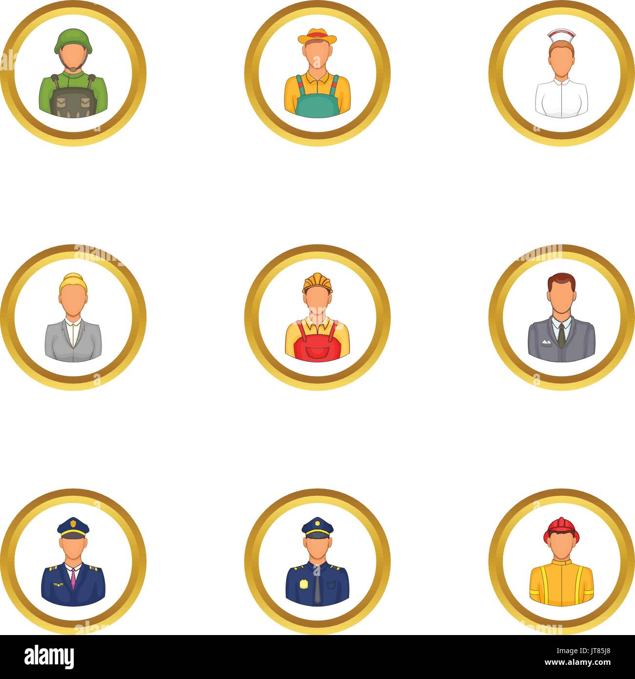 Professions icons set, cartoon style Stock Vector Image & Art - Alamy