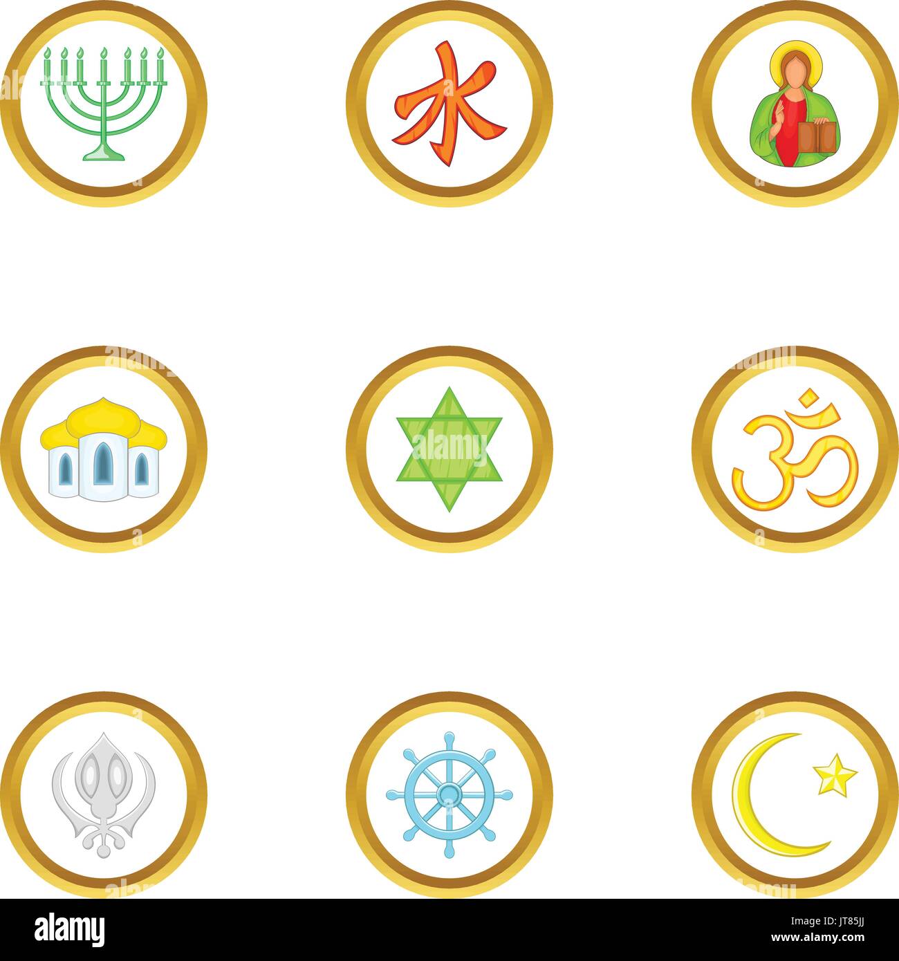 Religion icons set, cartoon style Stock Vector Image & Art - Alamy